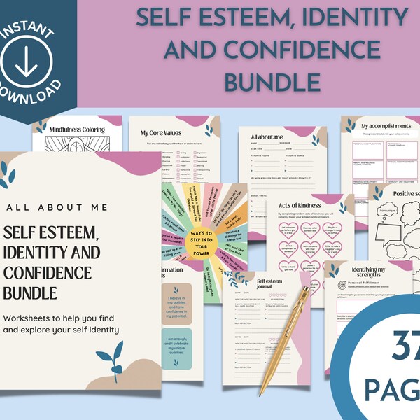 Self Esteem Worksheets for Teens - Etsy
