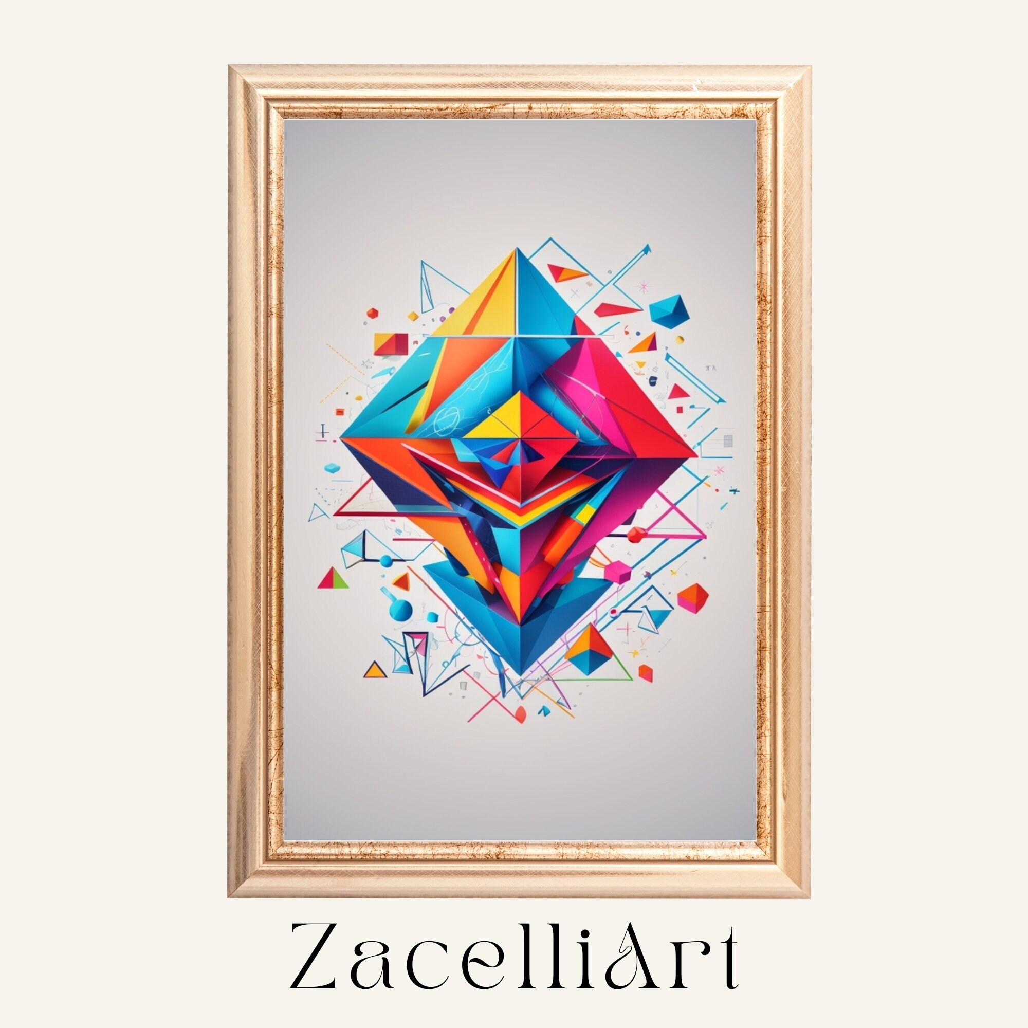 PRINTABLE WALL ART Geometry Splash Vibrant Colors Modern Art - Etsy