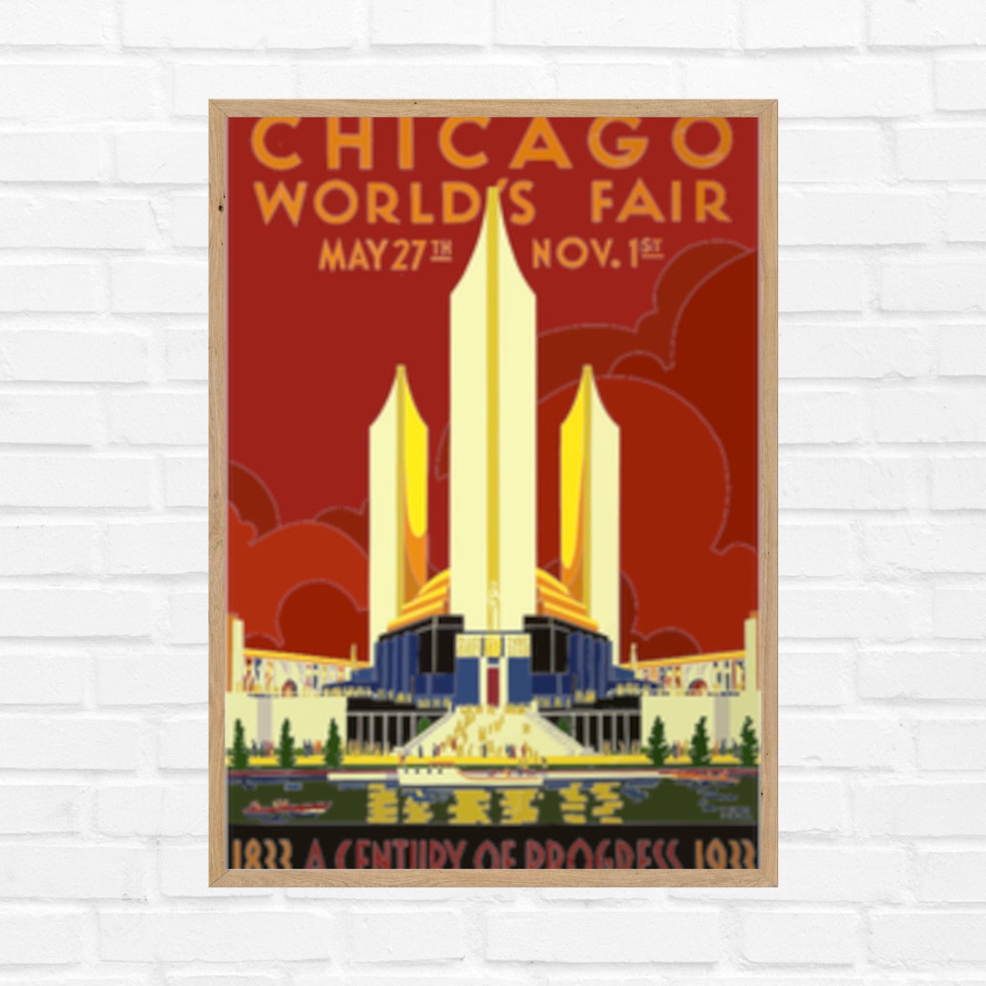 World Fair Chicago 1933 Vintage Travel Poster, Bygone Era Travel ...