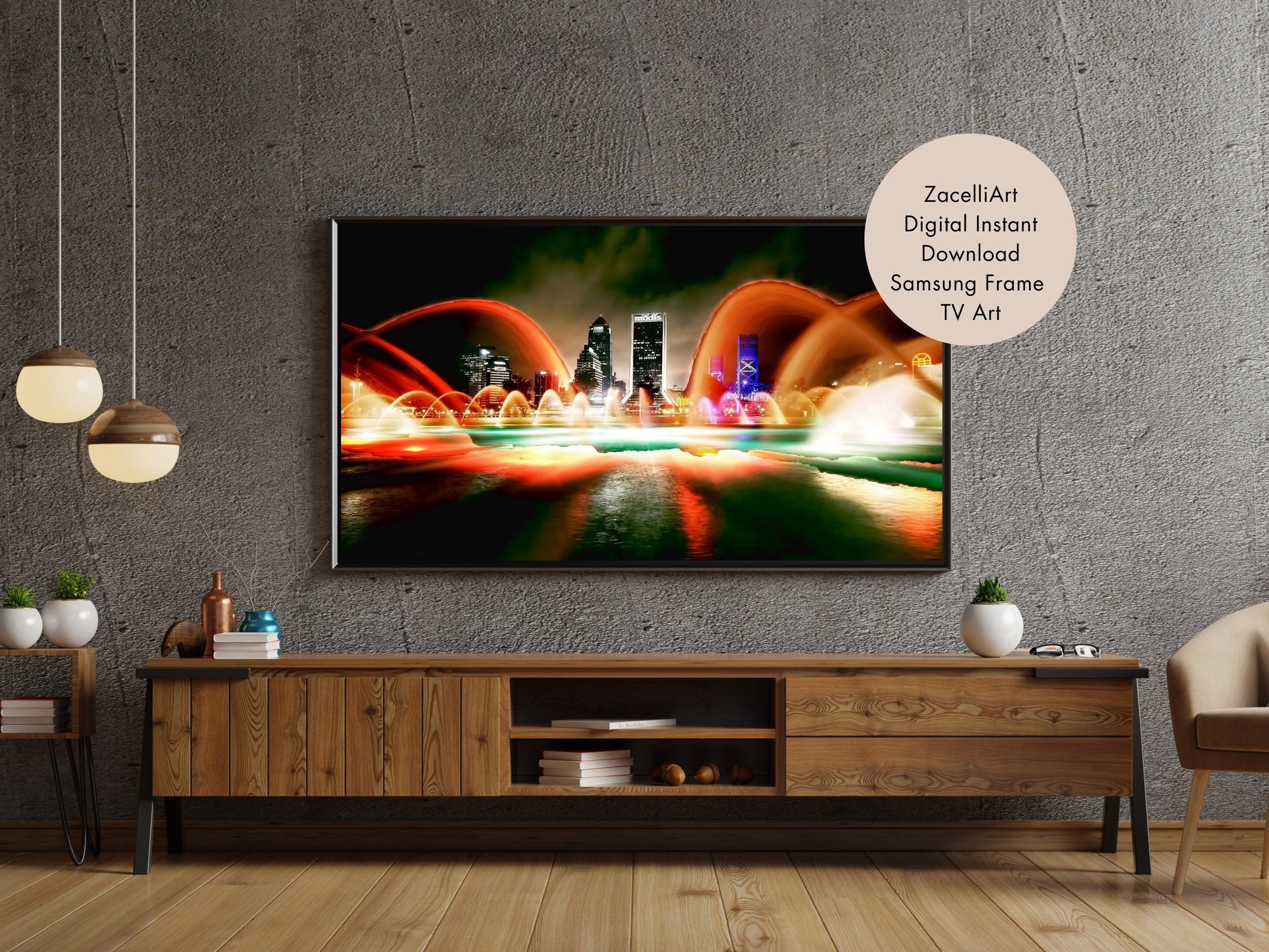 Jacksonville Florida Frame TV Art, Cityscape Art for Frame Television ...