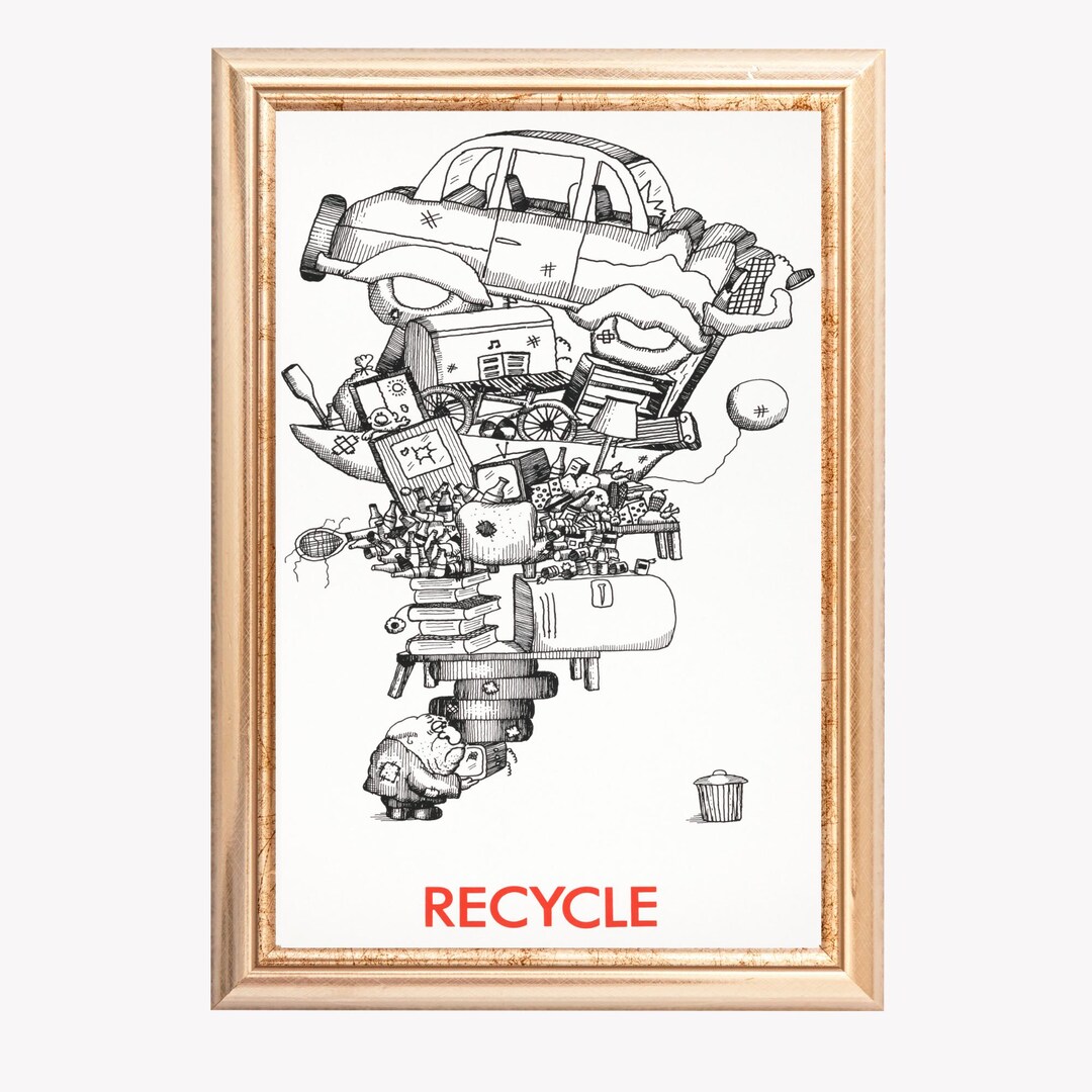 Vintage Recycle Poster, Classroom/playroom Poster, Printable Recycling ...