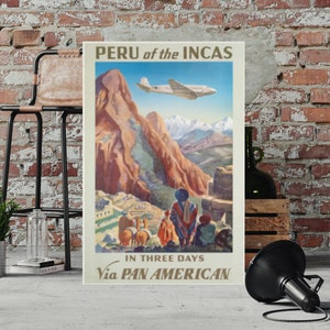 Destination Peru Travel Poster Digital, Bygone Days Instant Digital ...