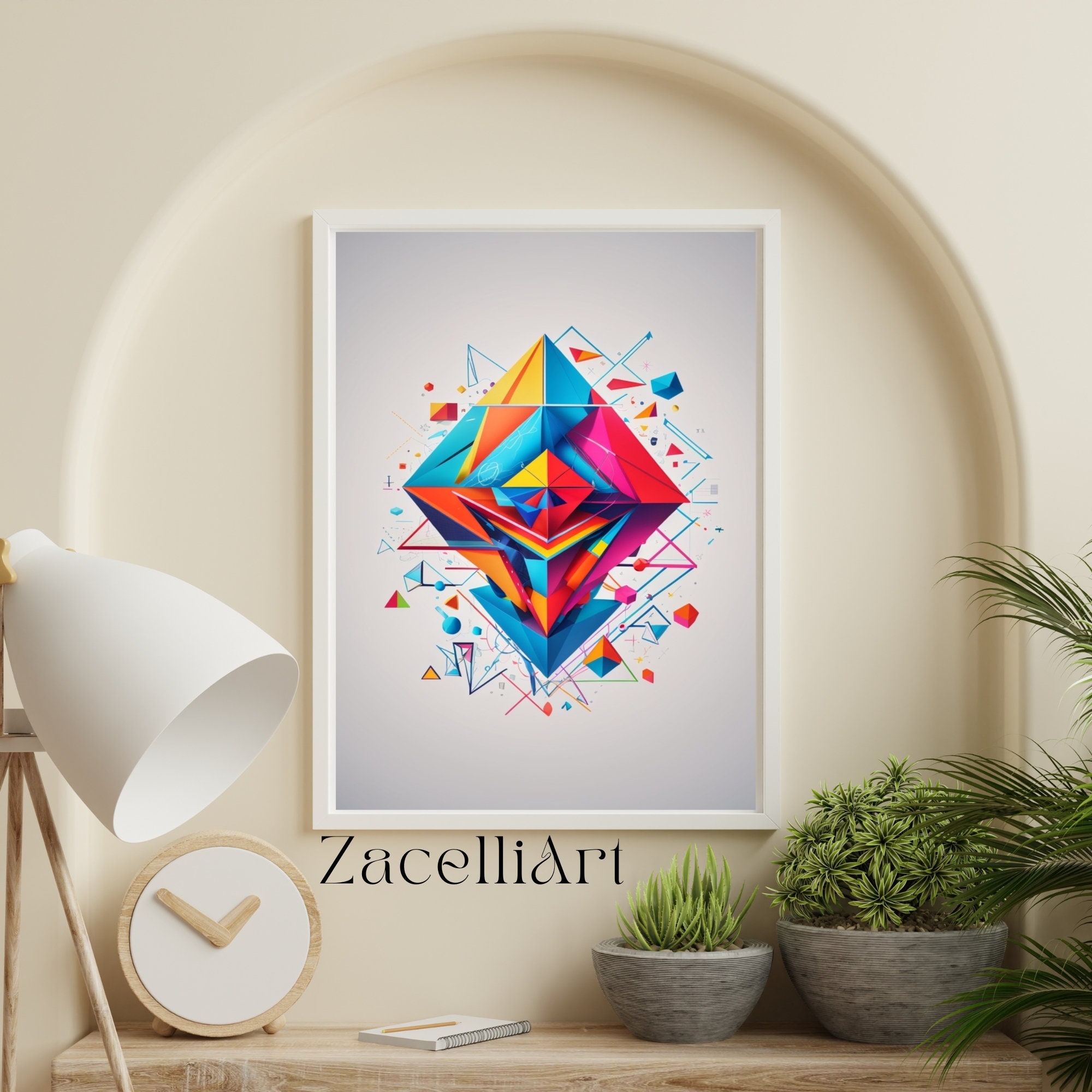PRINTABLE WALL ART Geometry Splash Vibrant Colors Modern Art - Etsy