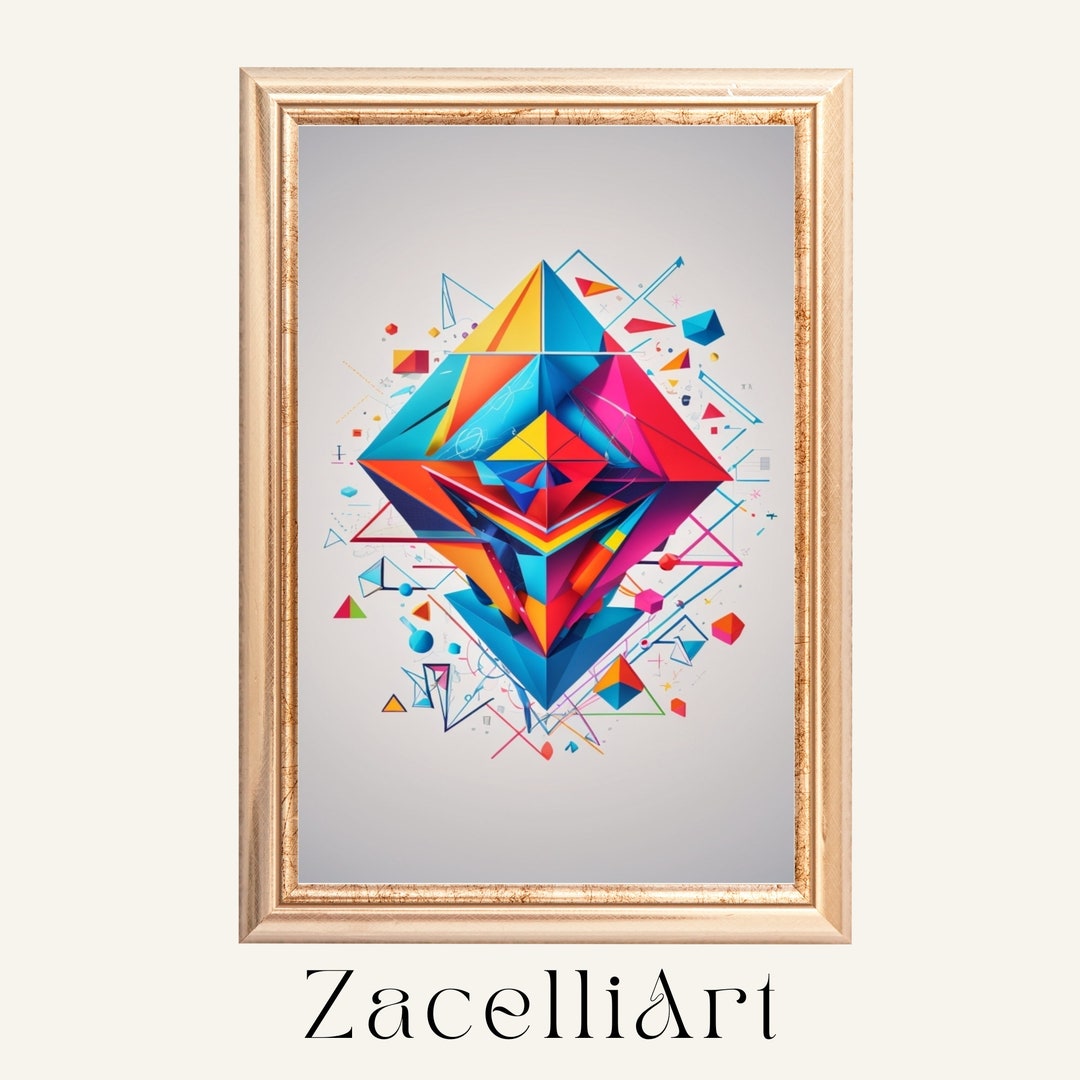 PRINTABLE WALL ART, Geometry Splash Vibrant Colors Modern Art, Home Reno Wall Decor, Instant ...