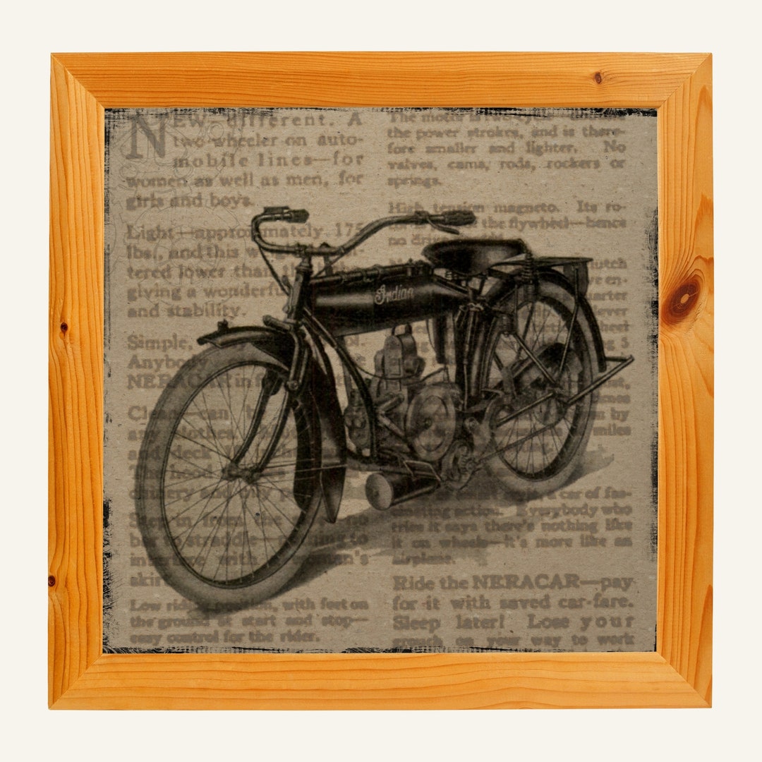 Indian Motorcycle Art Print | Vintage Bike Wall Art (digital Download ...