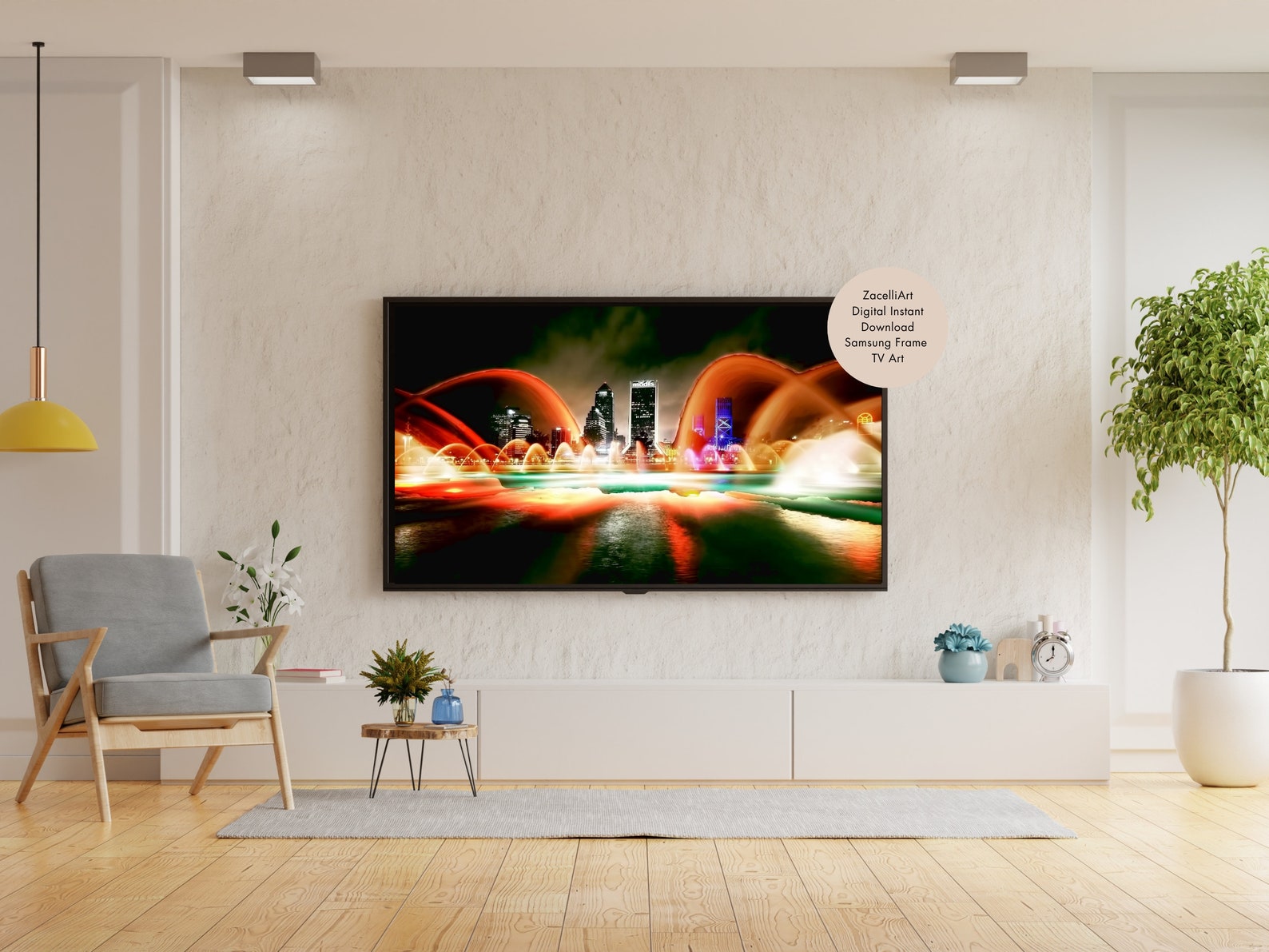 Jacksonville Florida Frame TV Art, Cityscape Art for Frame Television ...