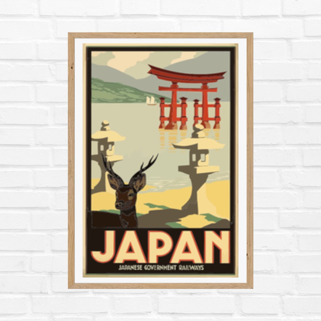 Destination Japan Travel Poster Digital, Bygone Days Instant Digital ...