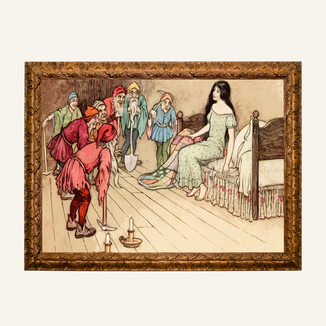 Vintage Fairy Tale Princess, Seven Dwarves and Princess Nursery Art ...