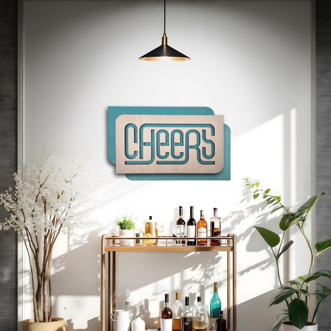 3D CHEERS Wood Sign - Bar/home/office Art and Decor - Custom Typography ...