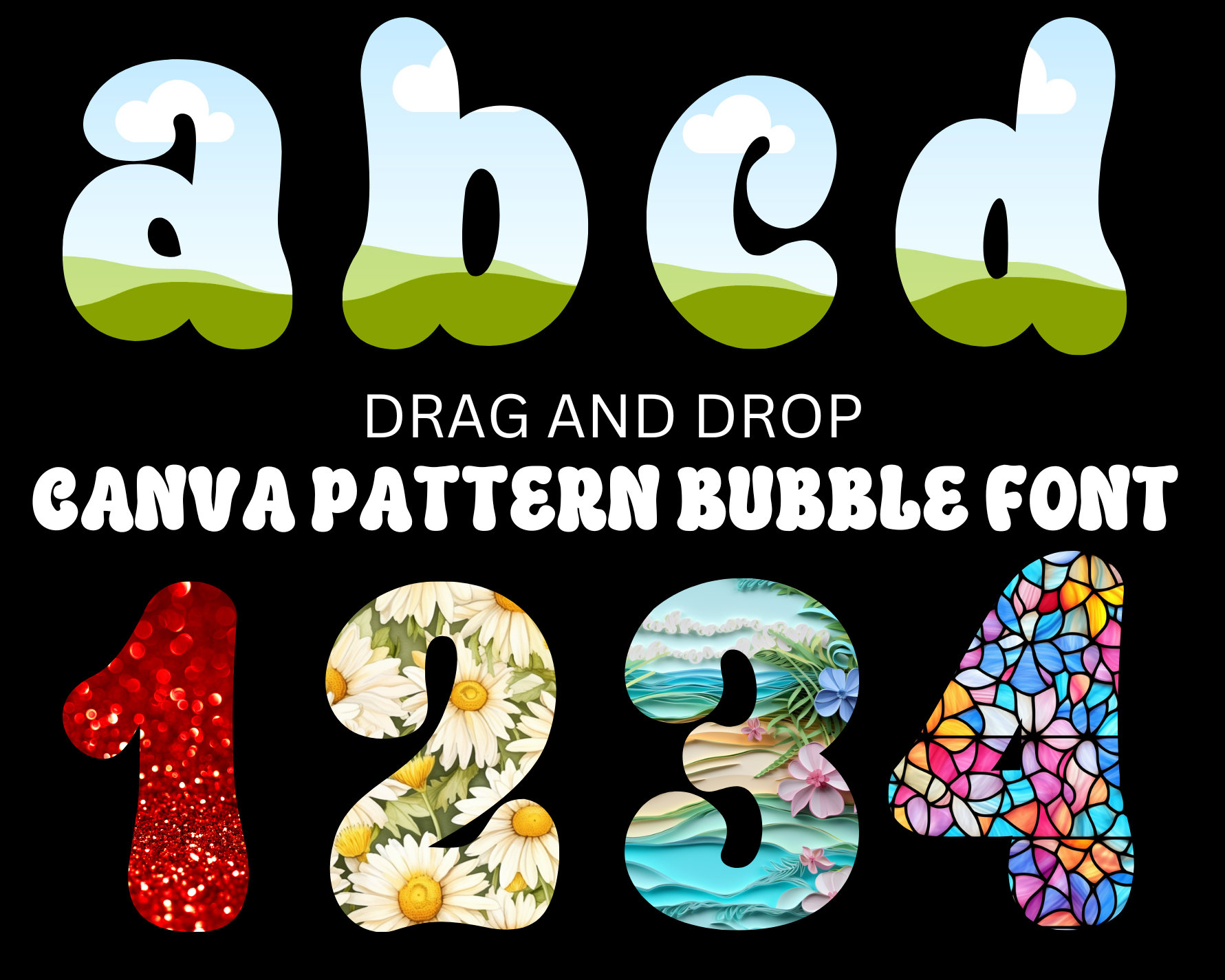 Canva Bubble Font. Create Your Own Patterned Letters and - Etsy UK