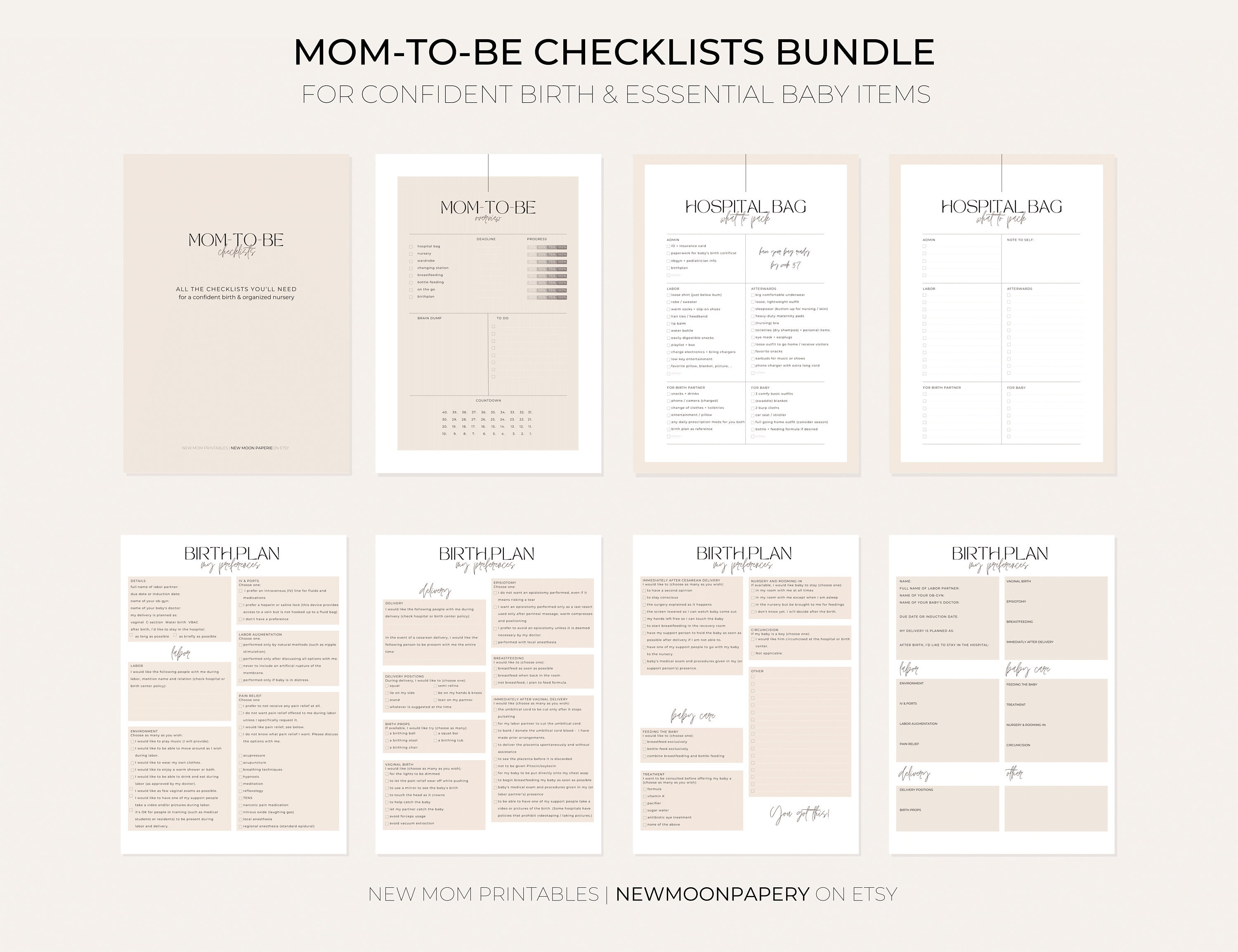 Mom Prep Kit - Digital Planner | Mom to Be Planner | Birth Plan ...