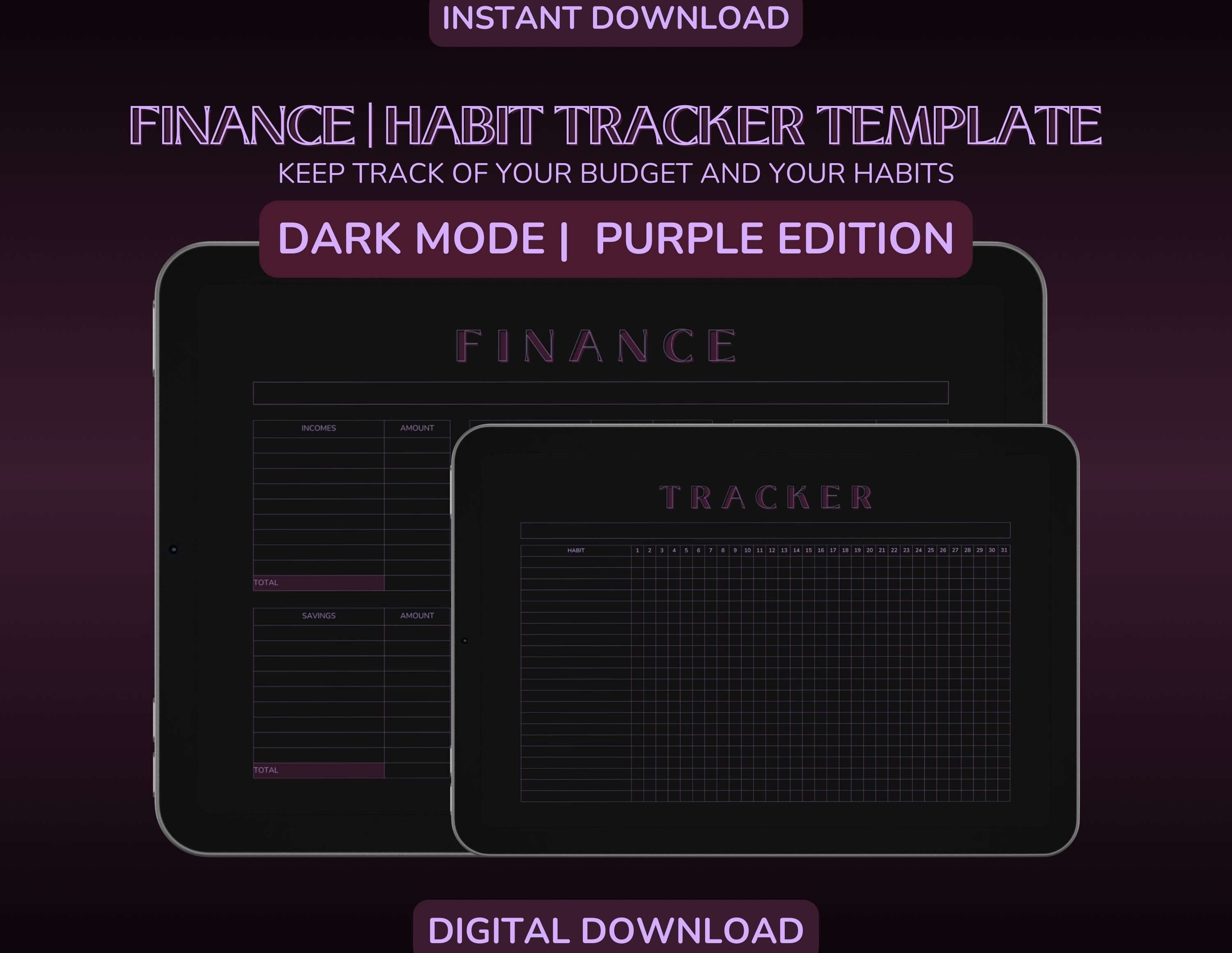 Dark Mode Minimalist Undated Planner Template, Yearly, Monthly, Weekly ...