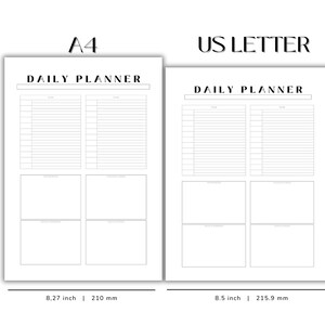 Undated Daily Planner, Printable and Digital, Pdf Files, A4 and US ...