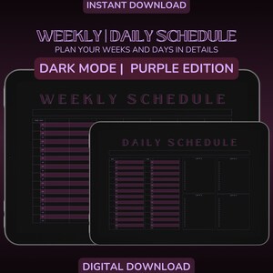 Dark Mode Minimalist Undated Planner Template, Yearly, Monthly, Weekly ...