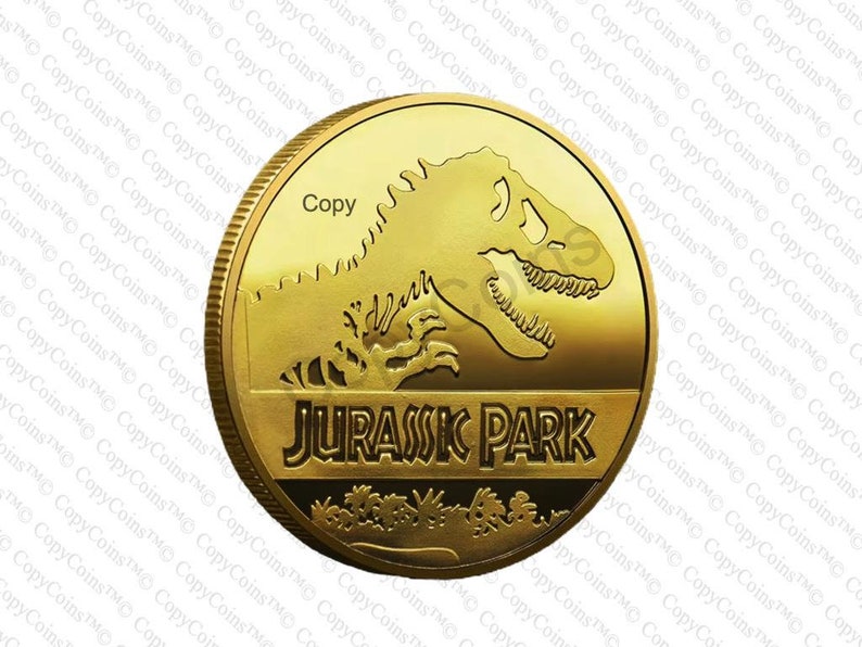 Jurassic Park Dinosaur Gold Souvenir Commemorative Non Currency ...