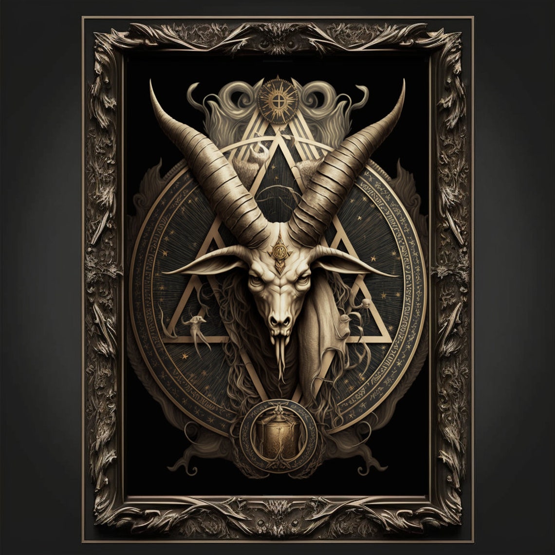 Baphomet Art Print Devil Art Satan Print Lucifer Poster - Etsy