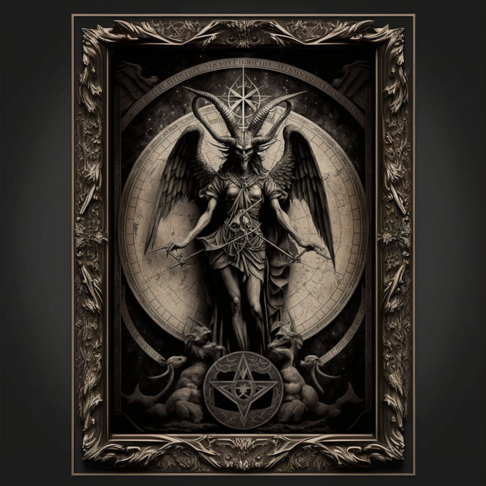 Baphomet Art Print Devil Art Satan Print Lucifer Poster Renaissance ...