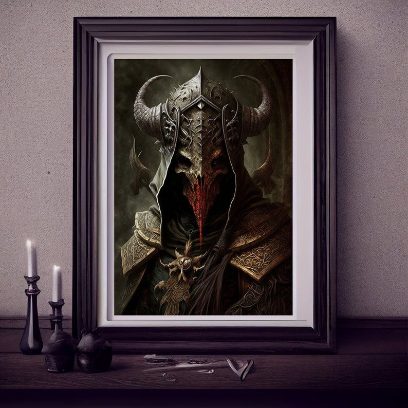 Knights Templar Art Print, Demonic Samurai Art Print Poster Renaissance ...