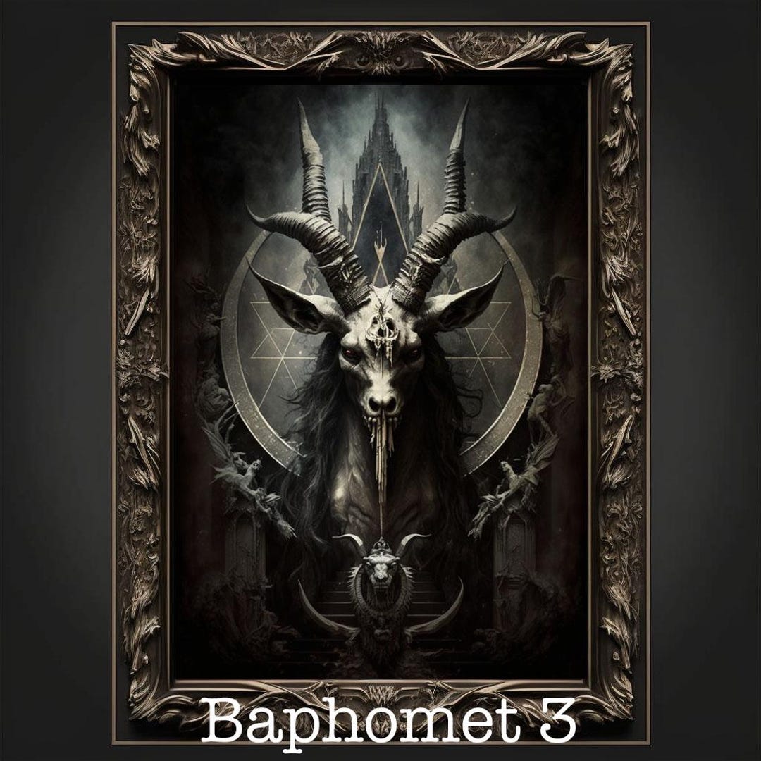 Baphomet Wall Art Five File Digital Download Bundle - Devil Art, Satan ...