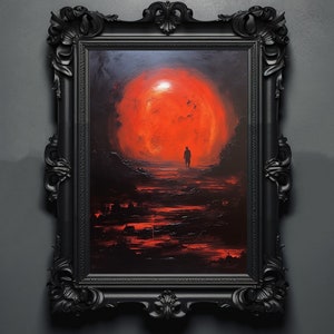 Demon Planet. Gothic Prints. Oil Painting. Skull Poster. Demonic Palace ...