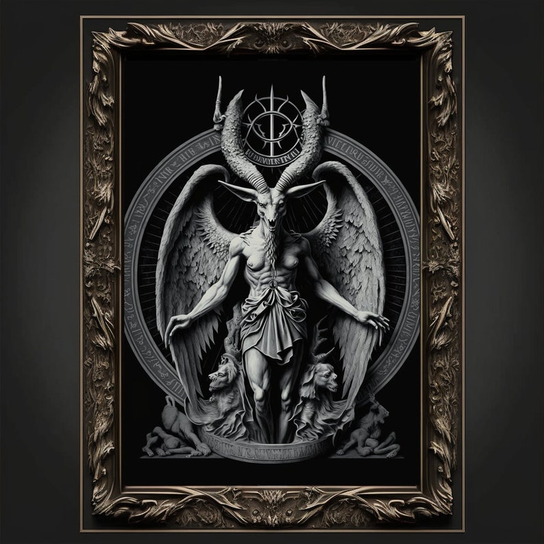 Baphomet Art Print Devil Art Satan Print Lucifer Poster - Etsy