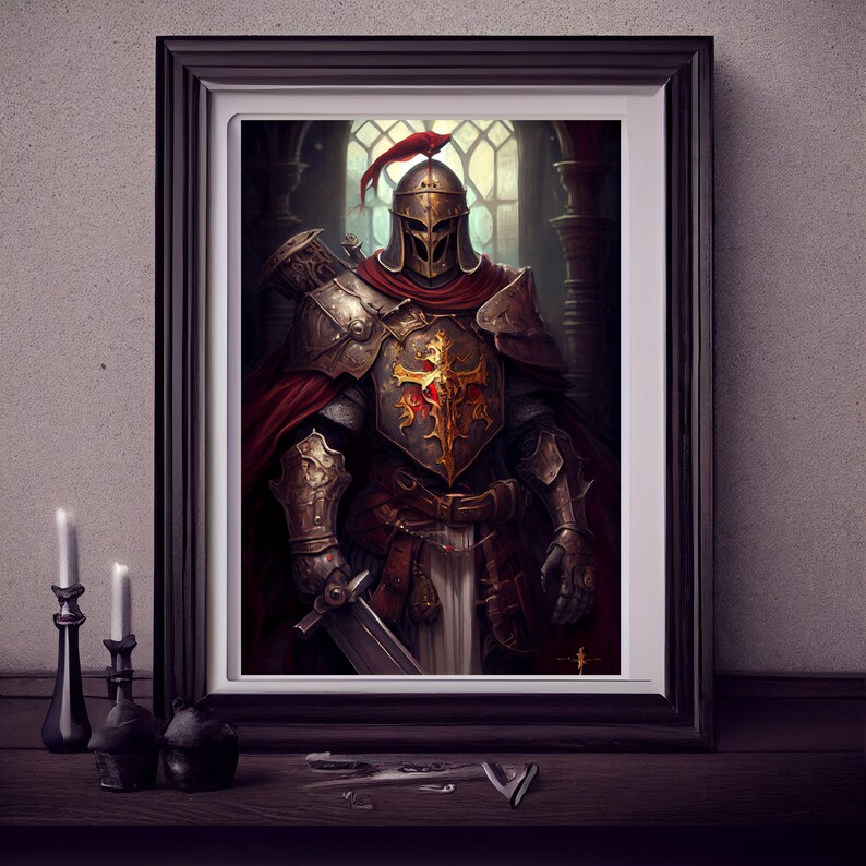 Knights Templar Art Print, Demonic Samurai Art Print Poster Renaissance ...