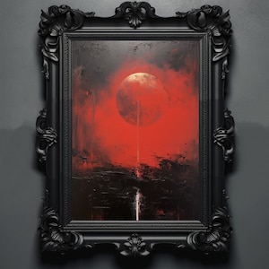 Demon Planet. Gothic Prints. Oil Painting. Skull Poster. Demonic Palace ...