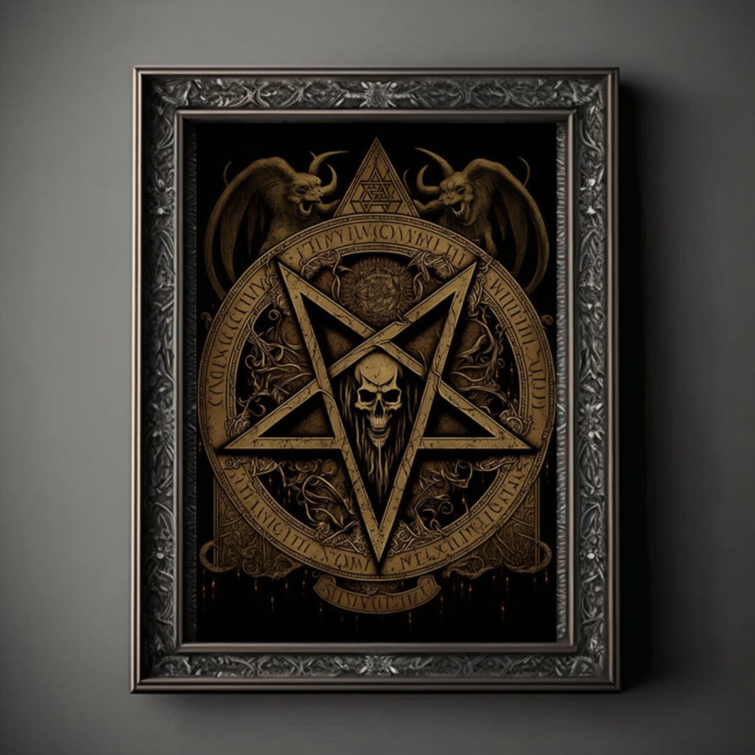 Pentagram Art Print, Demonic Pentagram Art Print Poster Renaissance ...