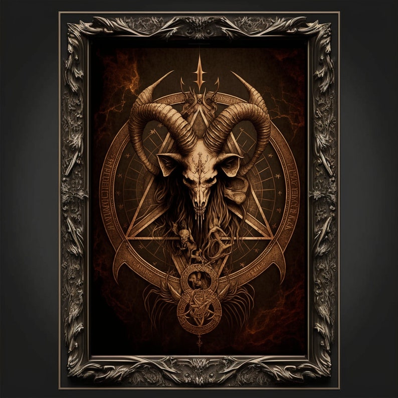 Baphomet Art Print Devil Art Satan Print Lucifer Poster - Etsy