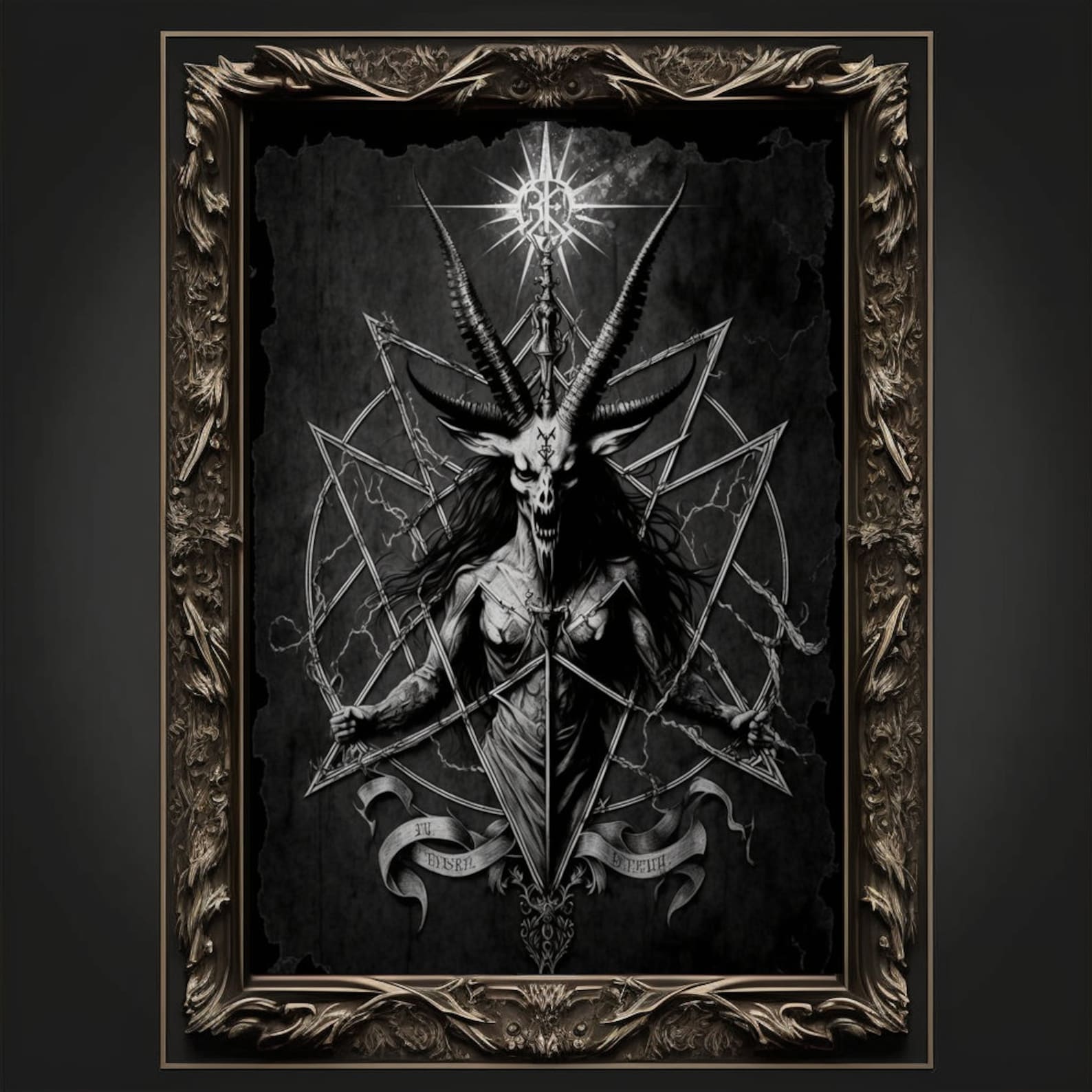 Baphomet Art Print Devil Art Satan Print Lucifer Poster Renaissance ...