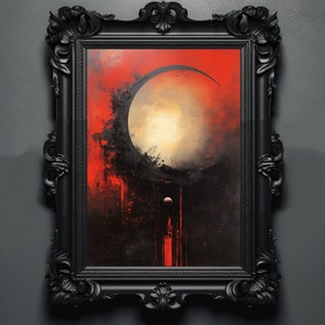 Demon Planet. Gothic Prints. Oil Painting. Skull Poster. Demonic Palace ...