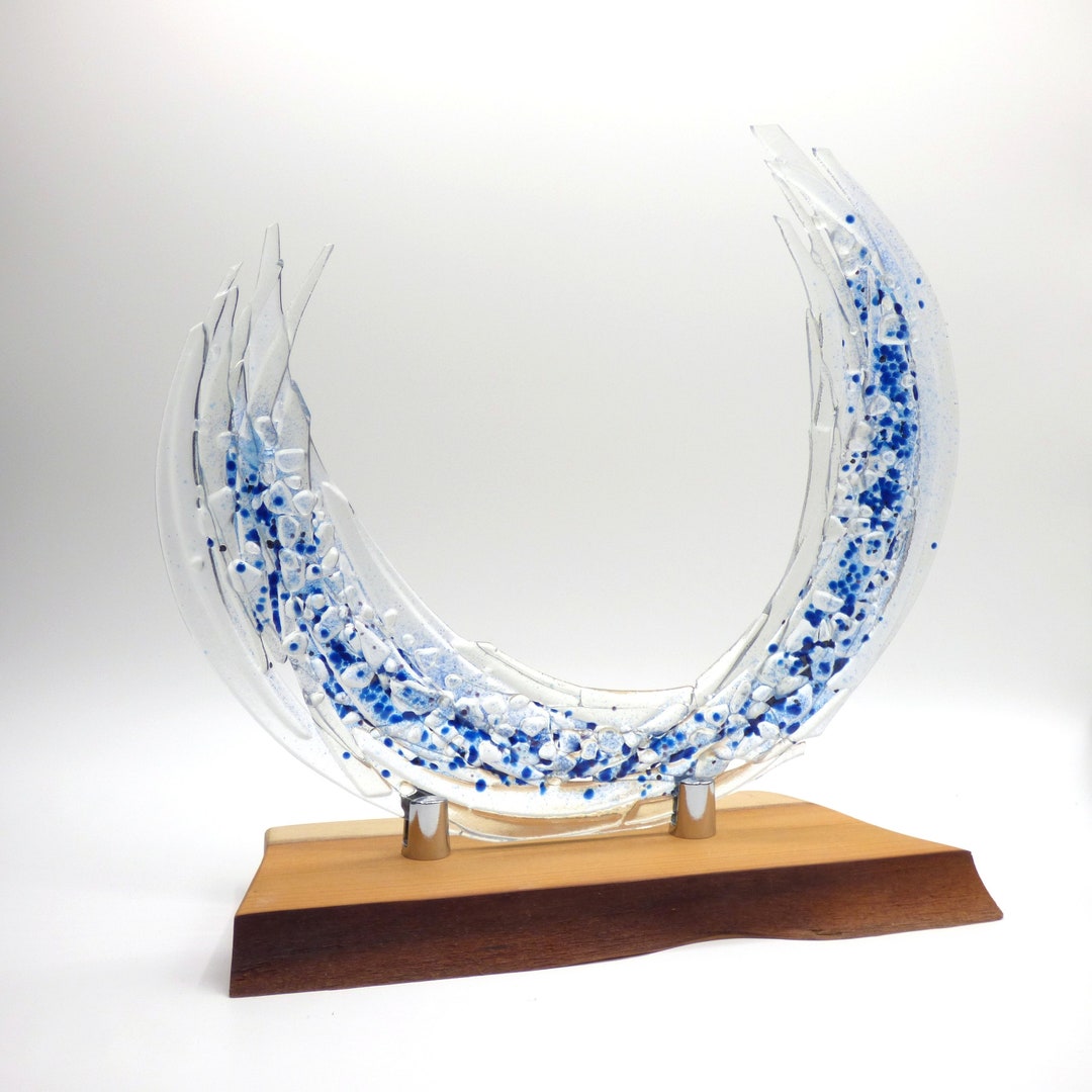 Fused Glass Ocean Wave Sculpture Made by Vitreus Art in the UK - Etsy UK