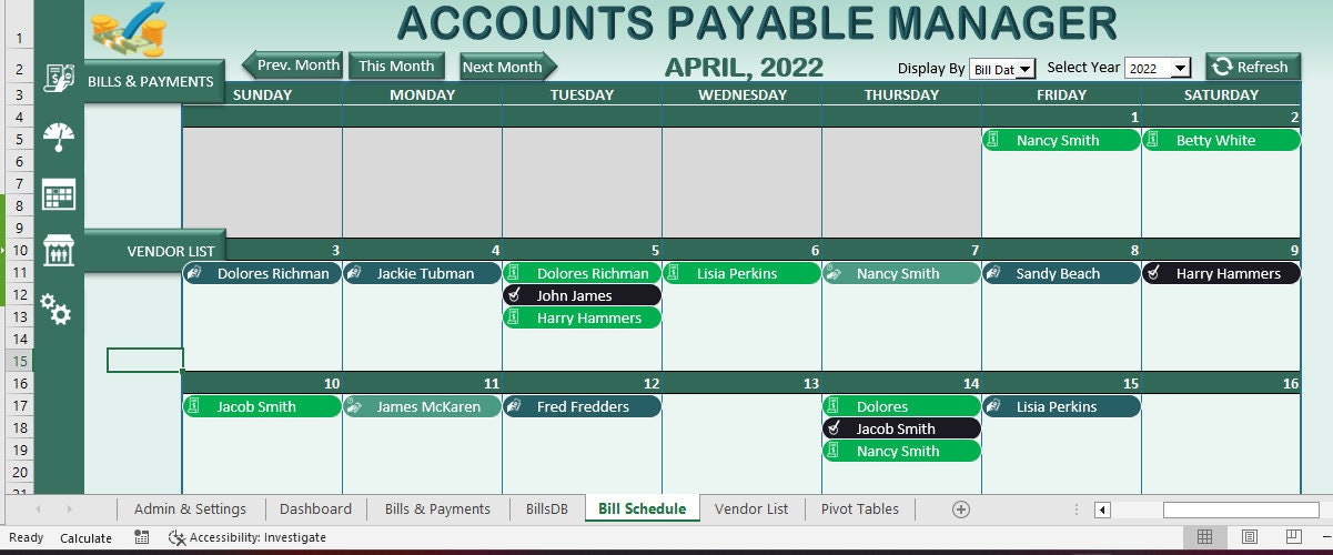 Accounts Payable Manager: Excel Application With Invoice Tracker - Etsy