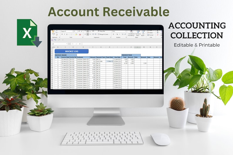 Account Receivable Excel Template Google Sheets Compatible Instant ...