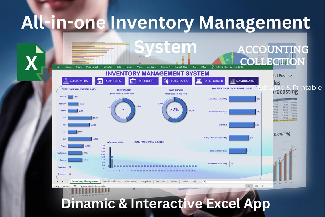 All-in-one Inventory Management System, Small Business Inventory Excel ...