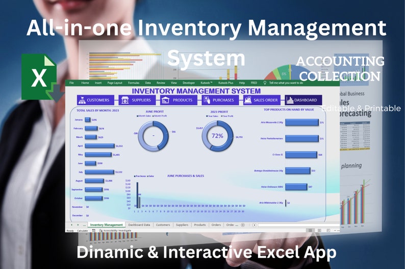 All-in-one Inventory Management System, Small Business Inventory Excel ...