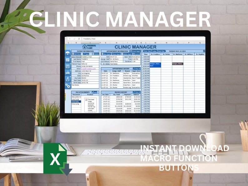 Clinic Manager Excel: Patient Scheduler & Appointment Lists (digital ...