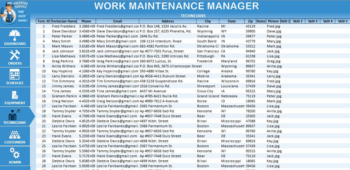 Work Maintenance Manager: Editable Excel Application (instant Download ...