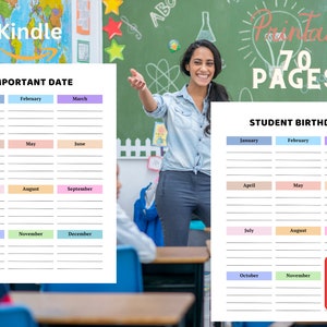 2024 Teacher Planner Printable PDF KDP Interior Teacher Binder Pastel ...