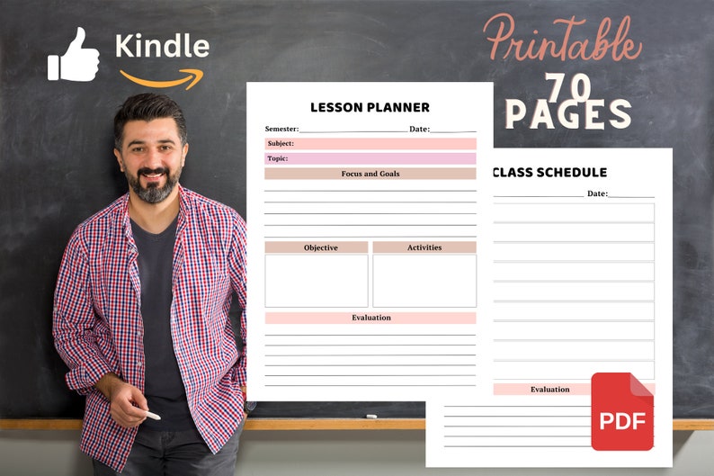2024 Teacher Planner Printable PDF KDP Interior Teacher Binder Pastel ...