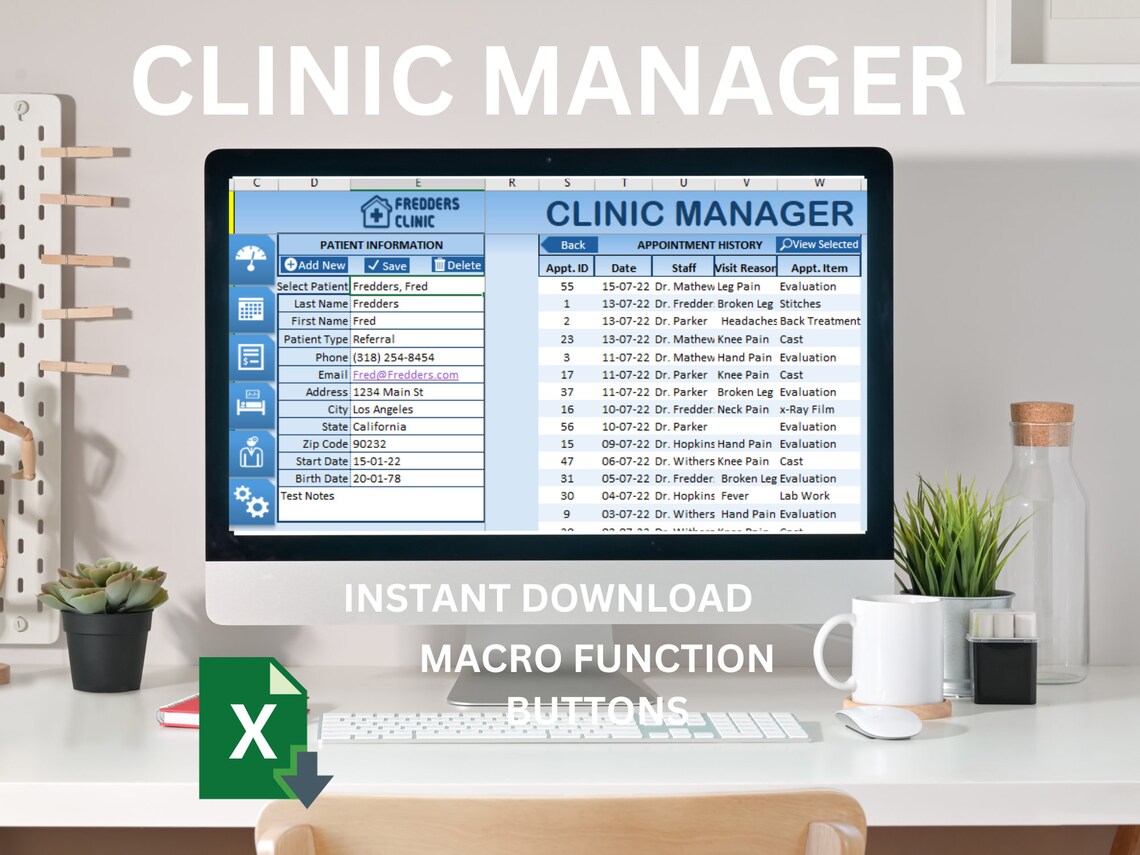 Clinic Manager Excel: Patient Scheduler & Appointment Lists (digital ...