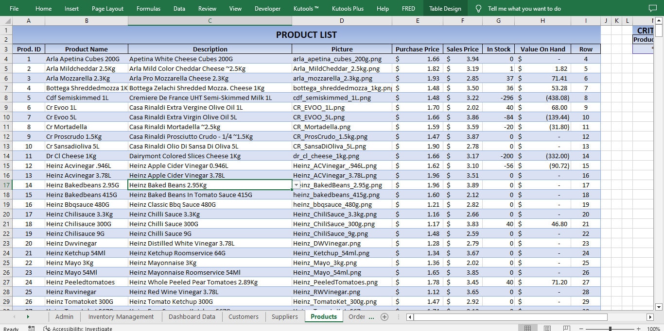 All-in-one Inventory Management System, Small Business Inventory Excel ...