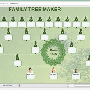 Family Tree Maker: Photo Ancestry Chart, Excel Template (printable) - Etsy