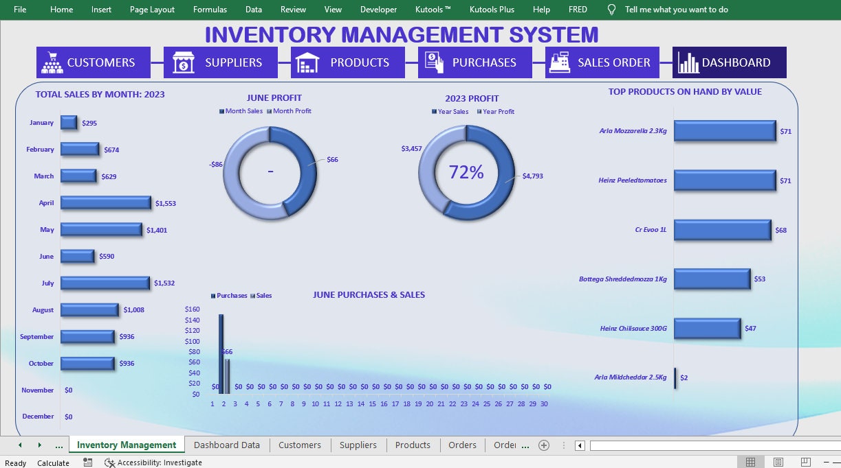 All-in-one Inventory Management System, Small Business Inventory Excel ...