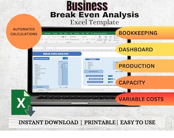 Break-even Analysis Excel Template - Etsy