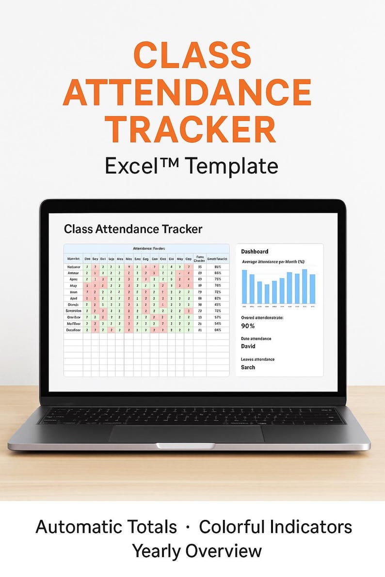 Student Attendance Tracker Excel Template | Yearly Monthly Sheet ...