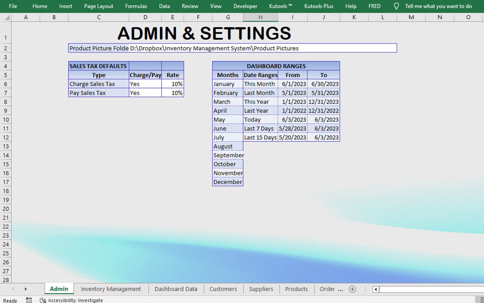 All-in-one Inventory Management System, Small Business Inventory Excel ...