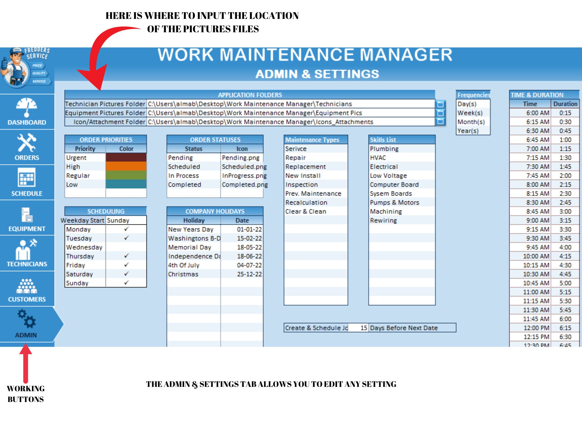 Work Maintenance Manager: Editable Excel Application (instant Download ...