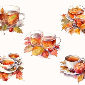 Watercolor Tea Cup Clipart, Tea Party Clipart Bundle, Cute Japanese Tea ...