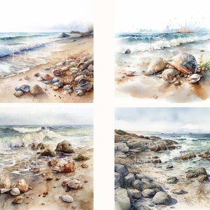 Seashore Digital Paper, Beach Instant Download, Commercial Use ...